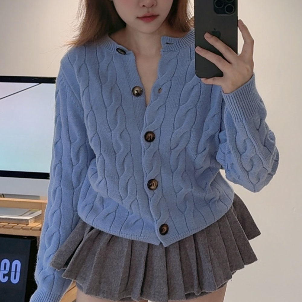New women's versatile knitted long-sleeved cardigan – Hamozot