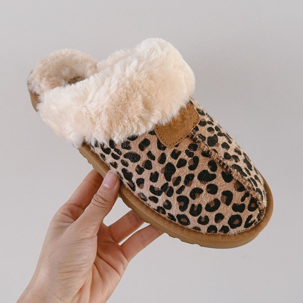 New leopard print slippers snow boots have a shoe box – hamozot