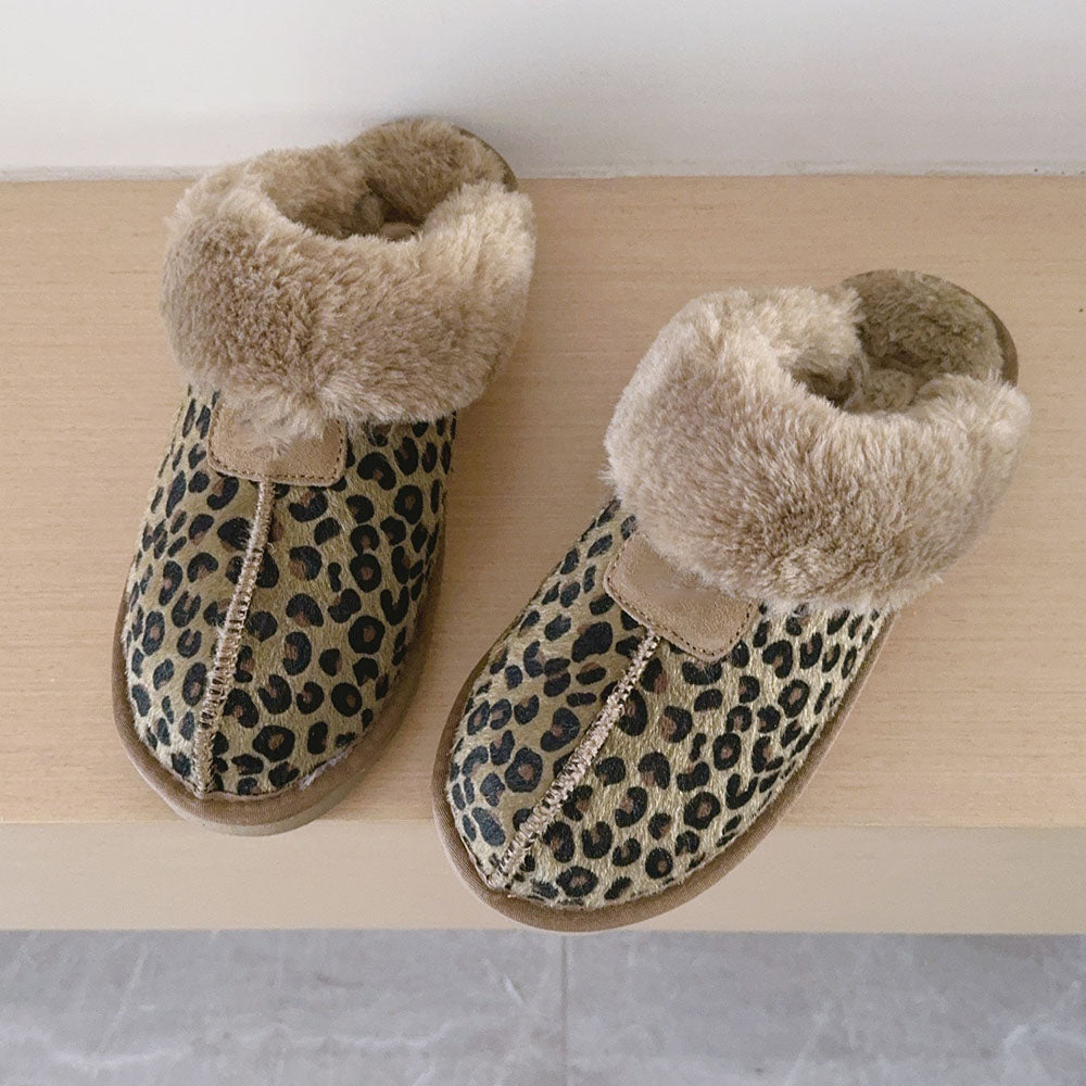New leopard print slippers snow boots have a shoe box – hamozot