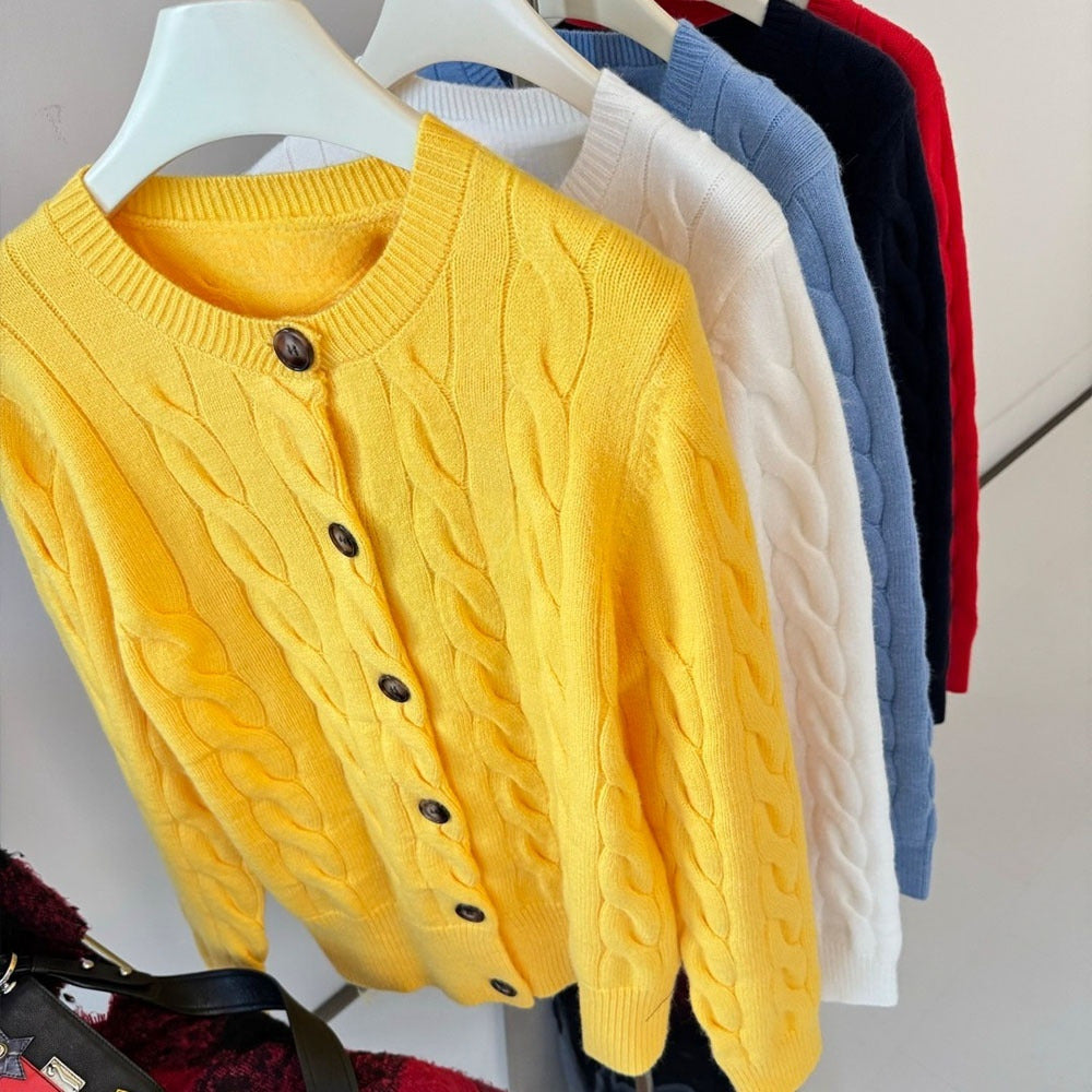 New women's versatile knitted long-sleeved cardigan – Hamozot