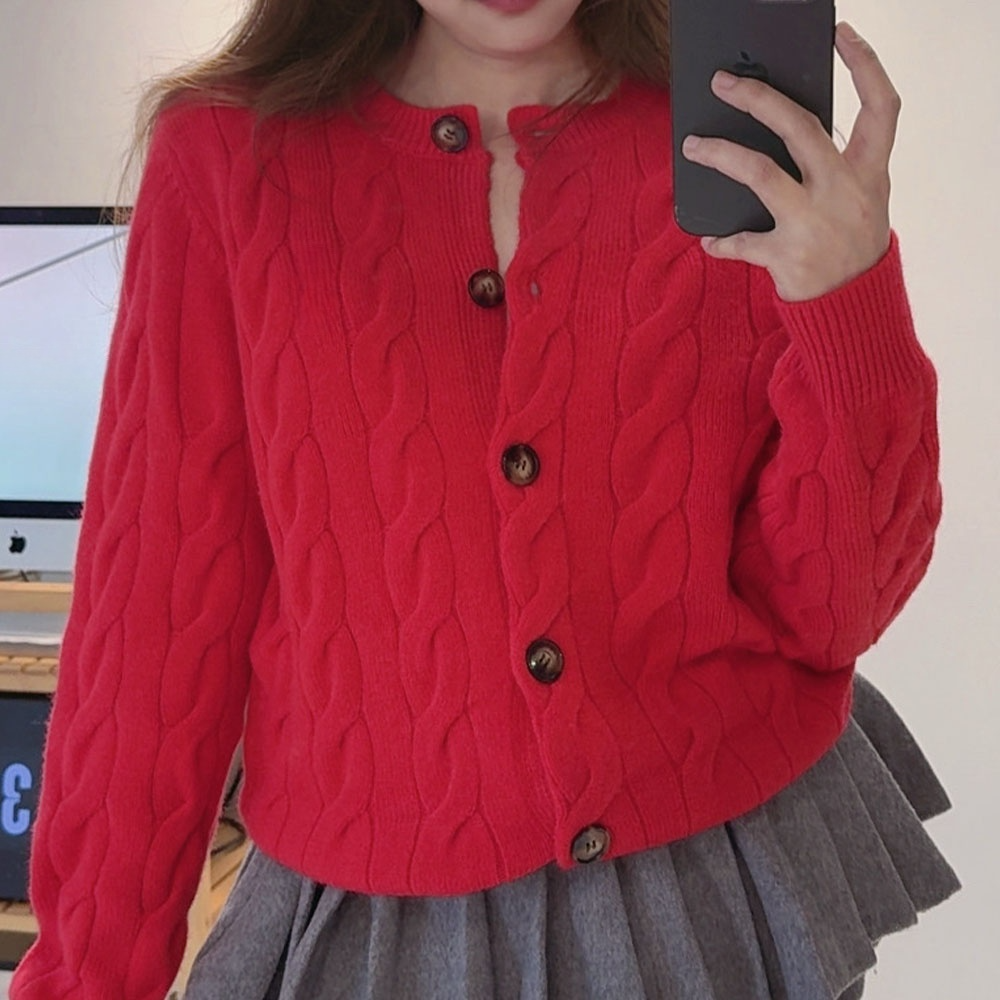 New women's versatile knitted long-sleeved cardigan – Hamozot