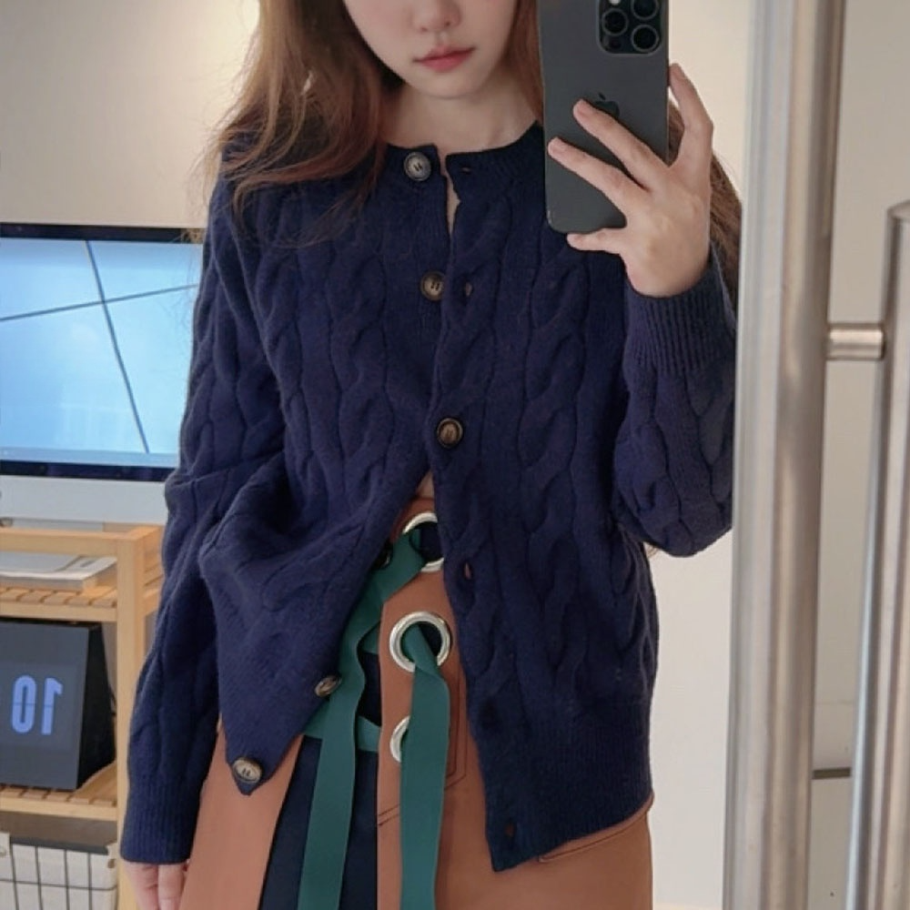 New women's versatile knitted long-sleeved cardigan – Hamozot