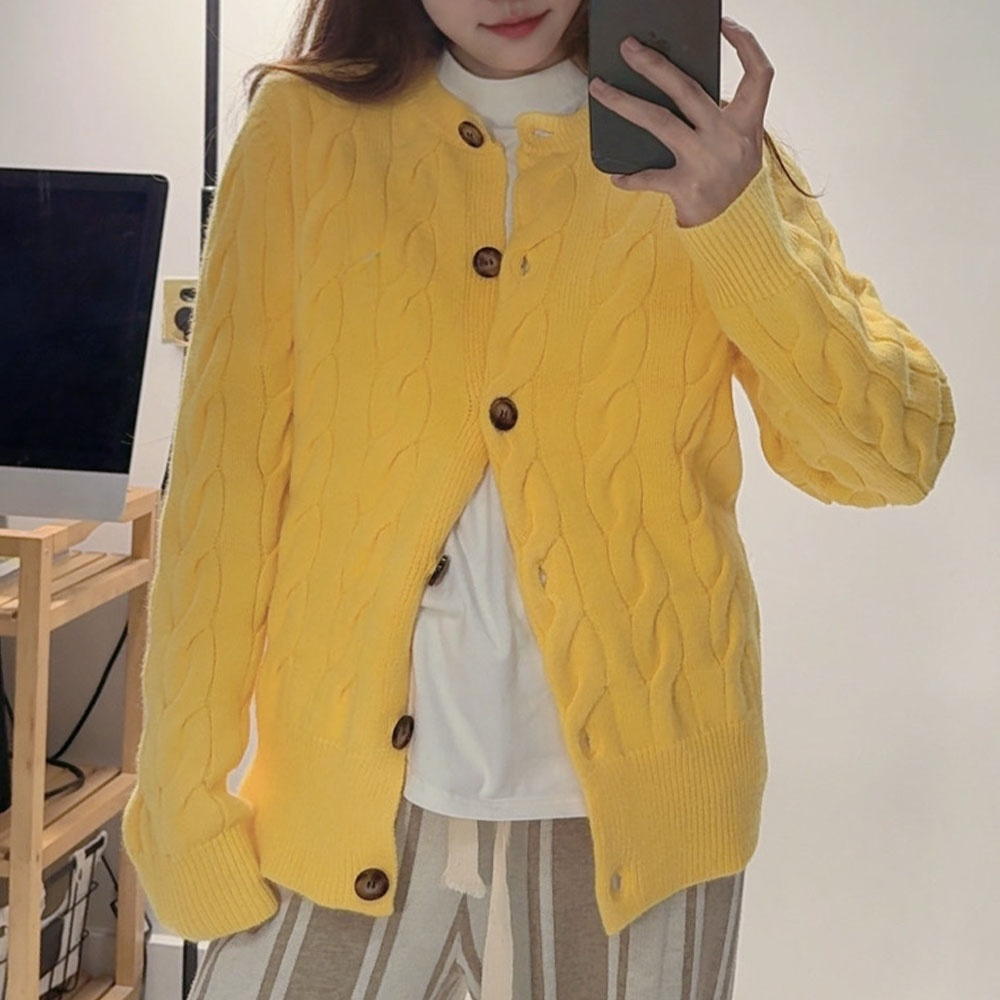 New women's versatile knitted long-sleeved cardigan – Hamozot